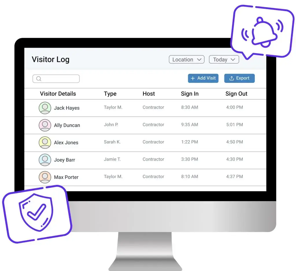 Security Visitor Management System for Workplace Safety